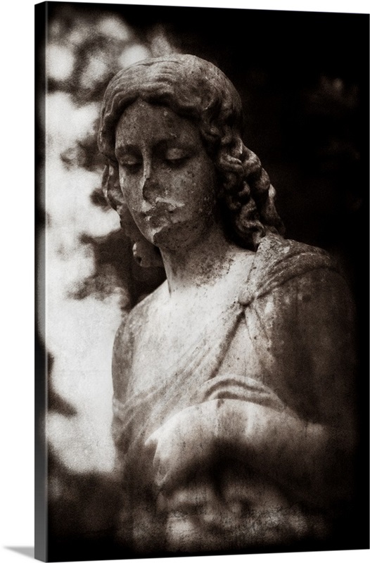 A female statue in cemetery | Great Big Canvas