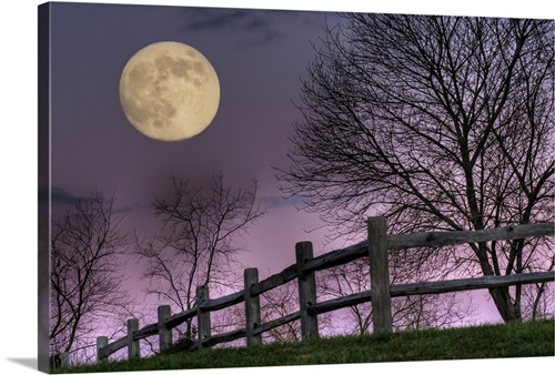 November Moon rising over hill at Inn at Cedar Falls in Hocking Hills ...
