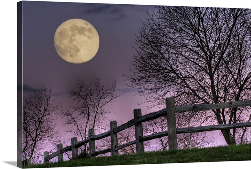 November Moon rising over hill at Inn at Cedar Falls in Hocking Hills ...