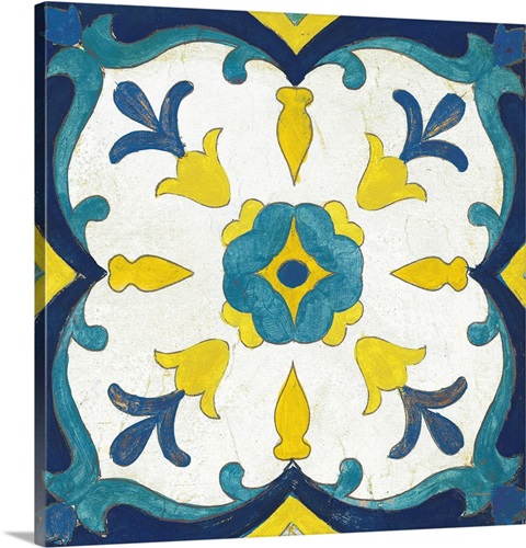 Andalucia Tiles A Blue and Yellow | Great Big Canvas