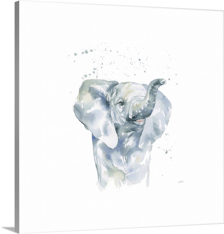 Baby Elephant White Border | Great Big Canvas