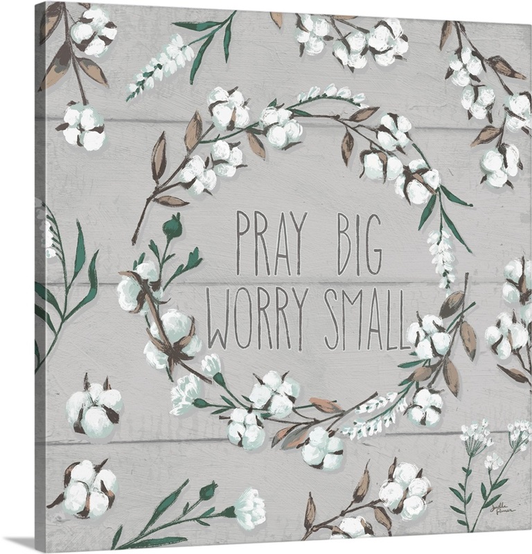 Blessed VI Gray Pray Big Worry Small | Great Big Canvas
