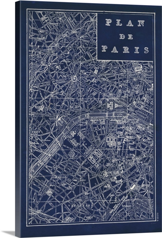 Blueprint Map Paris | Great Big Canvas