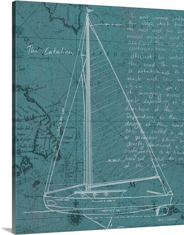 Coastal Blueprint VI | Great Big Canvas