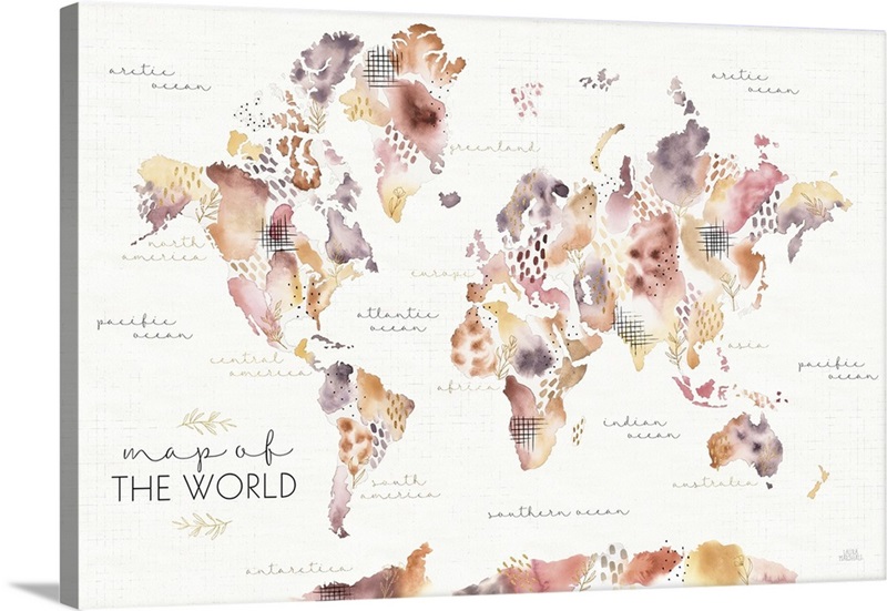 Desert Blooms Map Wall Art, Canvas Prints, Framed Prints, Wall Peels ...