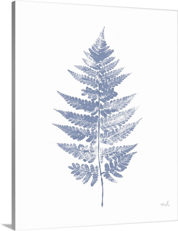 Fern Print I Blue No Shiplap | Great Big Canvas