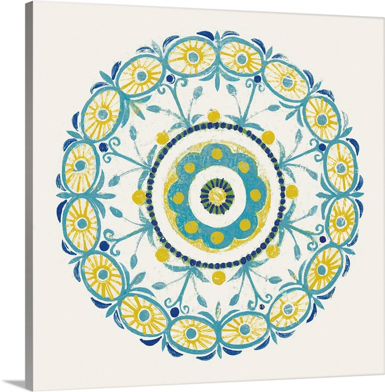 Lakai Circle I Blue and Yellow | Great Big Canvas