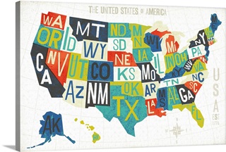 United States Maps Wall Art & Canvas Prints | United States Maps ...