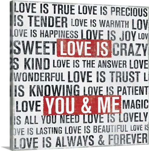 Love Is Wall Art, Canvas Prints, Framed Prints, Wall Peels | Great Big ...