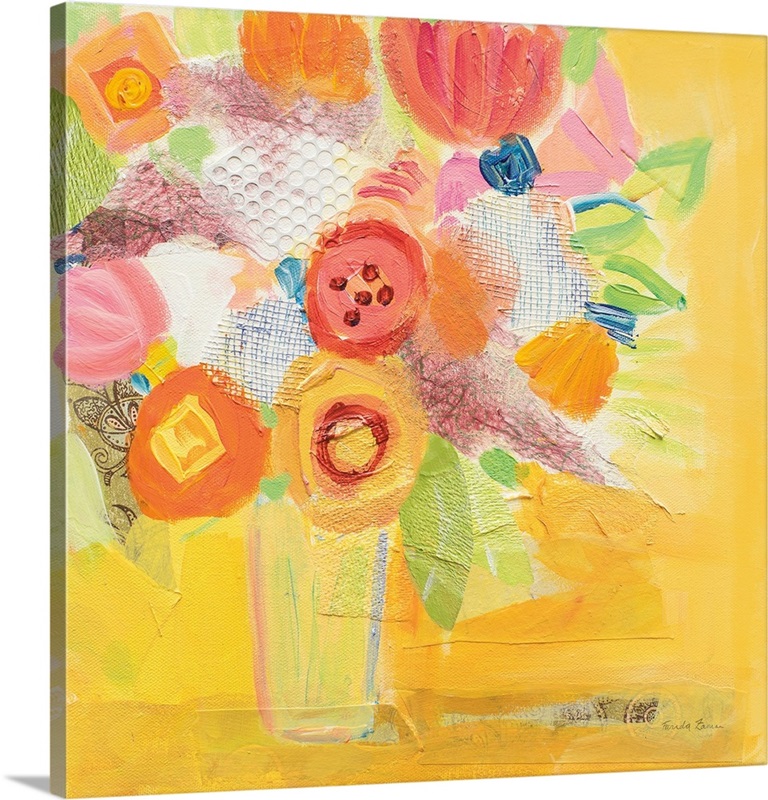 Misty Yellow Floral | Great Big Canvas