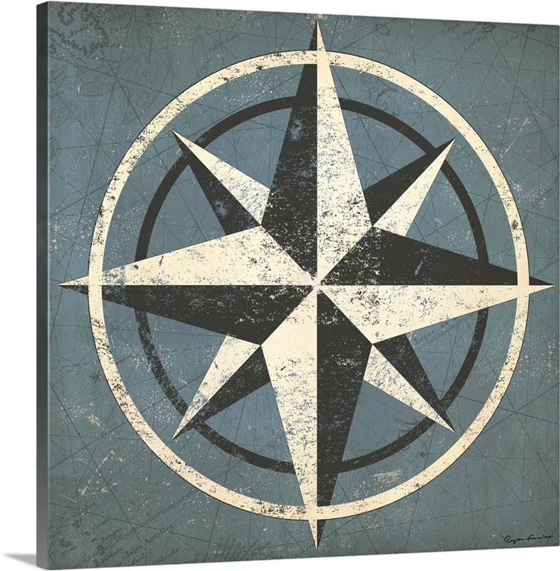 Nautical Compass Blue | Great Big Canvas