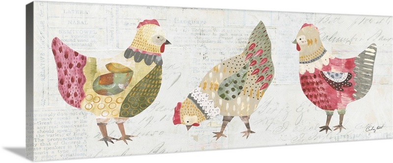 Patchwork Chickens I | Great Big Canvas