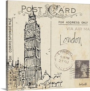 Postcard Sketches II Wall Art, Canvas Prints, Framed Prints, Wall Peels ...