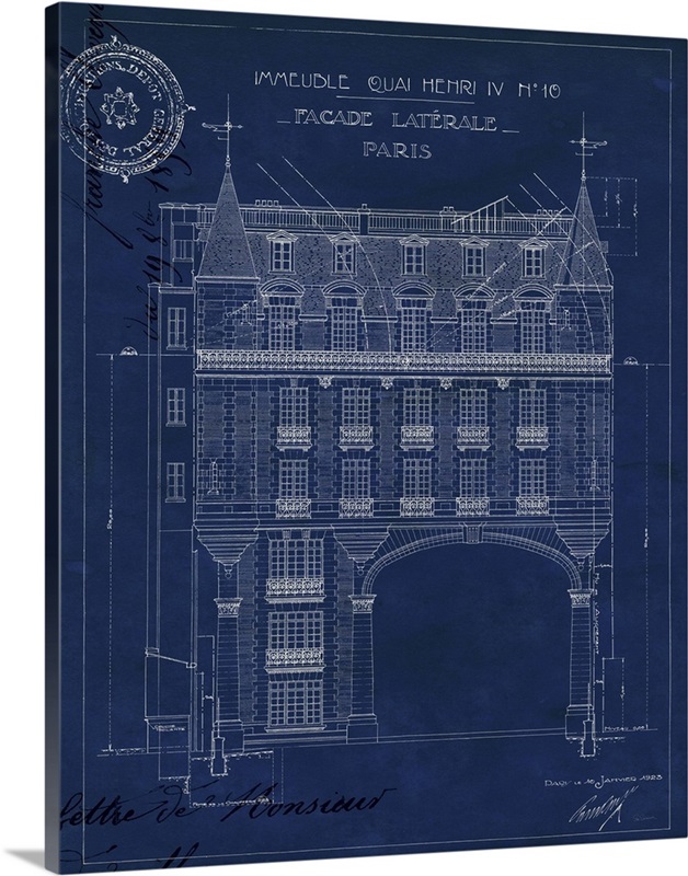 Quai Henri Blueprint II | Great Big Canvas
