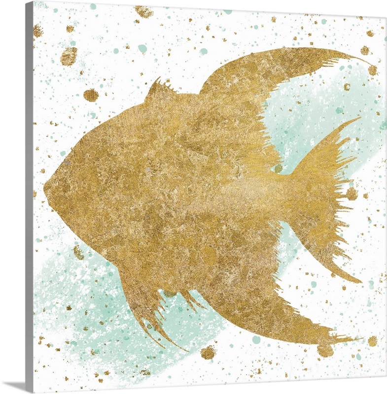 Silver Sea Life Aqua Fish | Great Big Canvas
