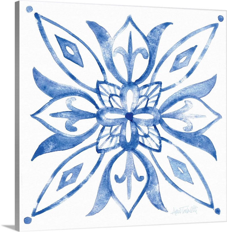 Tile Stencil II Blue | Great Big Canvas