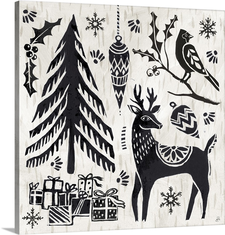 Woodcut Christmas V | Great Big Canvas