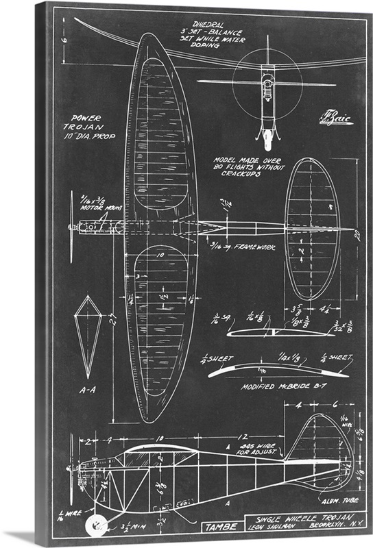 Aeronautic Blueprint I | Great Big Canvas