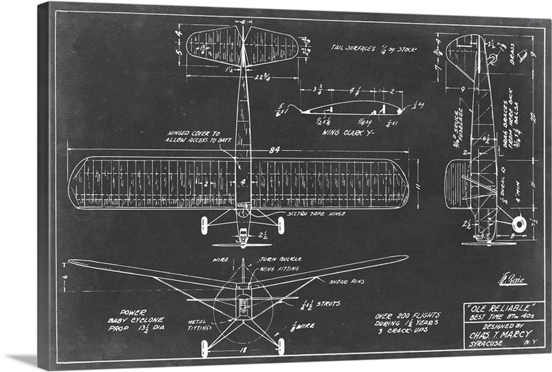 Aeronautic Blueprint VIII | Great Big Canvas