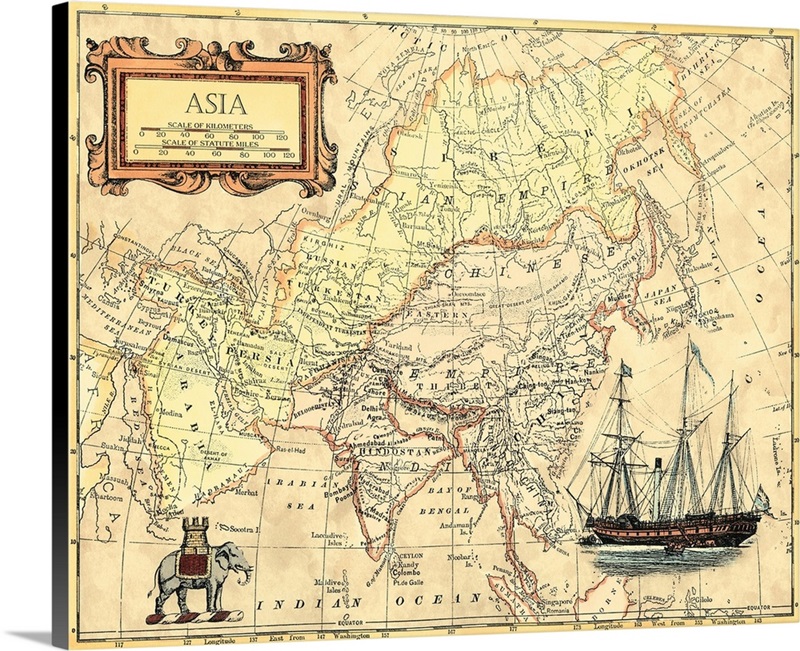 Asia Map | Great Big Canvas