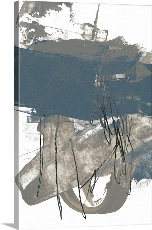 Blue & Grey Swipe I | Great Big Canvas