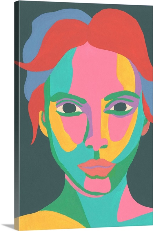 Colorblock Face I Wall Art, Canvas Prints, Framed Prints, Wall Peels ...