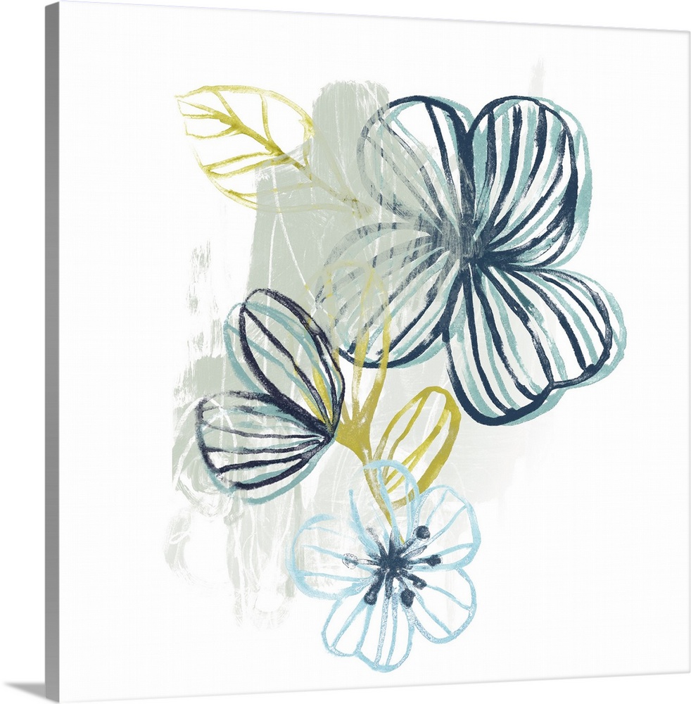 Floral Offset I Wall Art, Canvas Prints, Framed Prints, Wall Peels ...