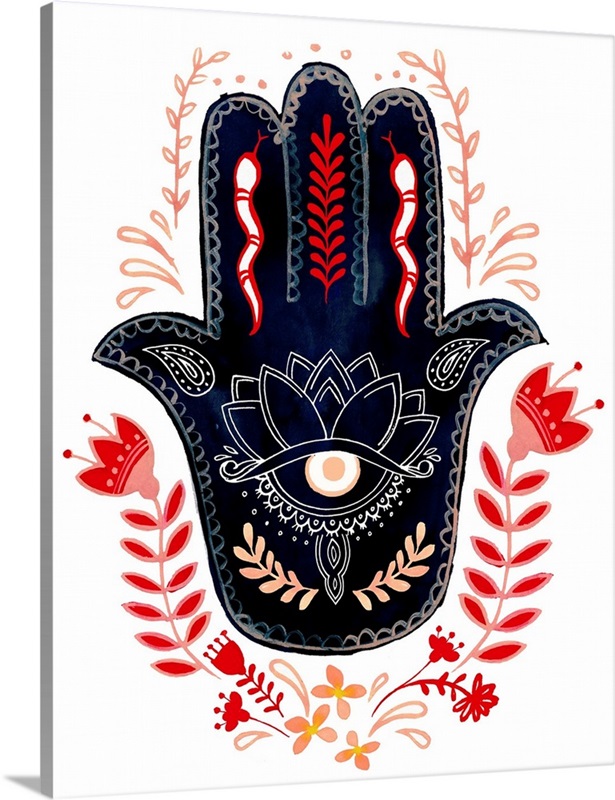 Folk Hand Hamsa I Wall Art, Canvas Prints, Framed Prints, Wall Peels ...