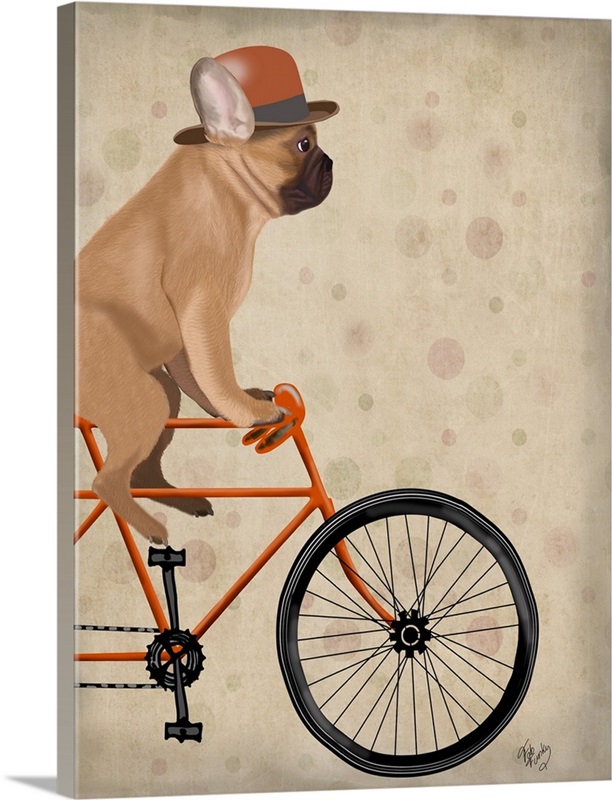French Bulldog on Bicycle | Great Big Canvas