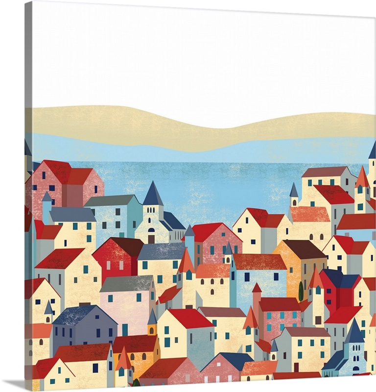 Illustrated Italian Landscape III Wall Art, Canvas Prints, Framed ...