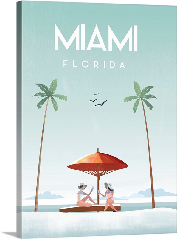 Illustrated Miami Beach II | Great Big Canvas