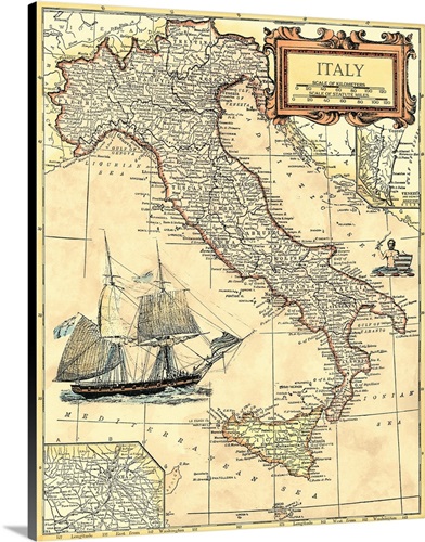Italy Map | Great Big Canvas