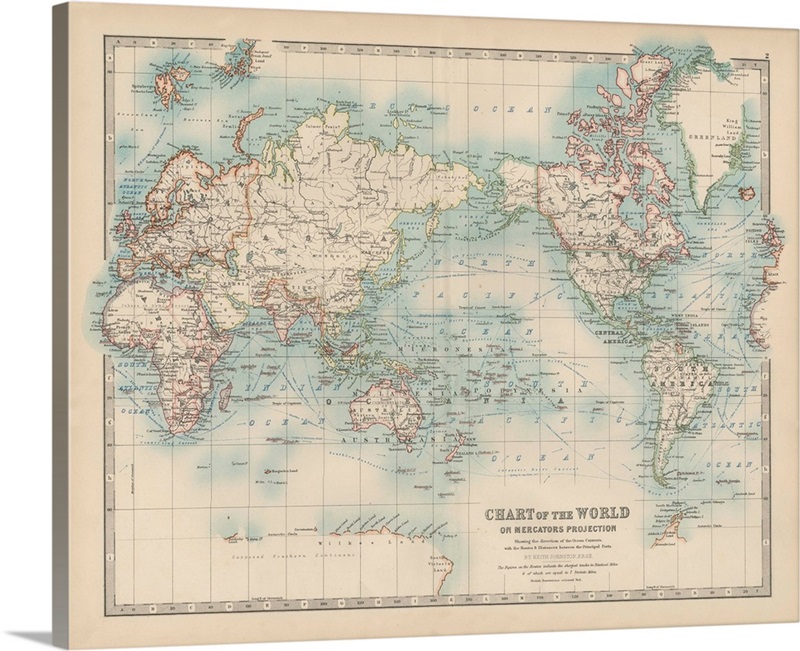 Johnston's Chart of the World | Great Big Canvas