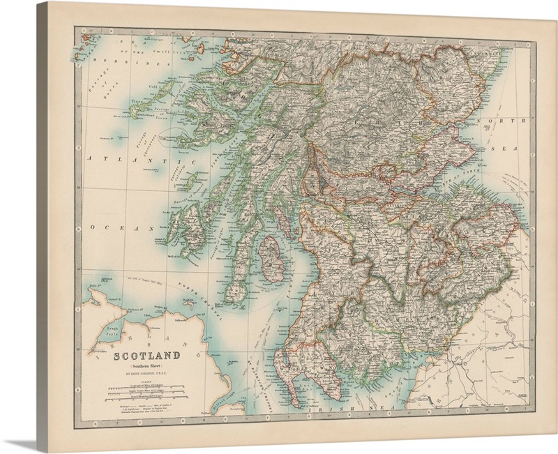 Johnston's Map of Scotland | Great Big Canvas
