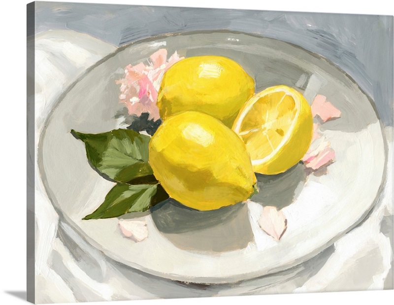Lemons On A Plate I | Great Big Canvas