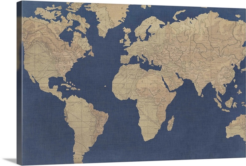Linen Map I | Great Big Canvas