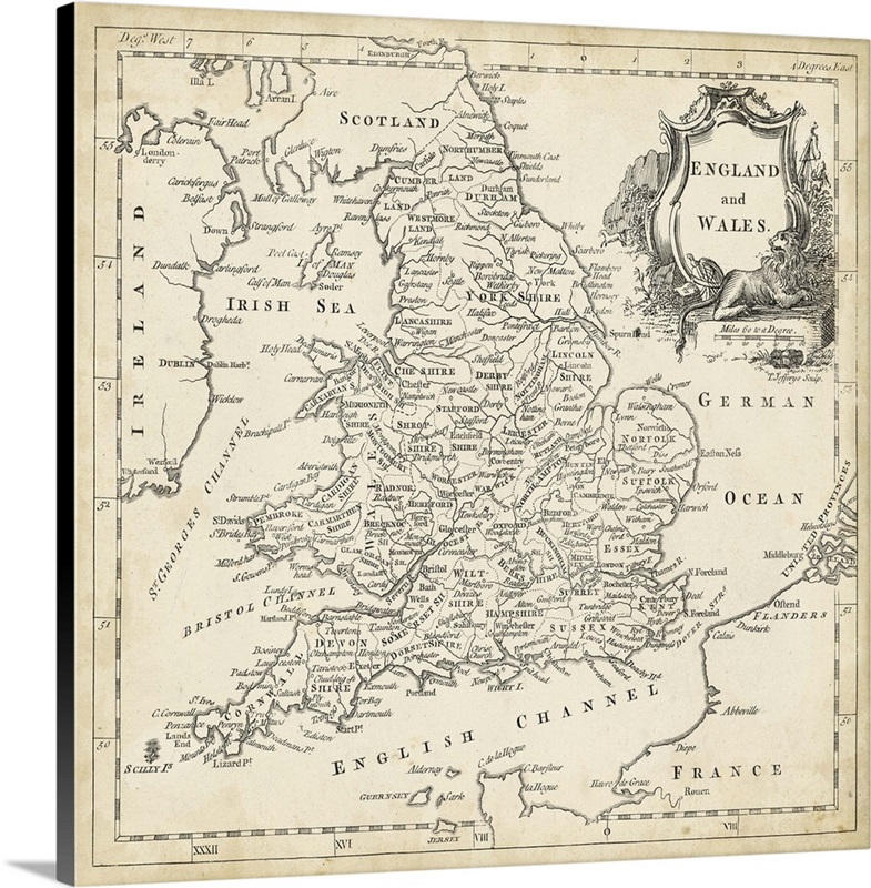 Map of England and Wales | Great Big Canvas
