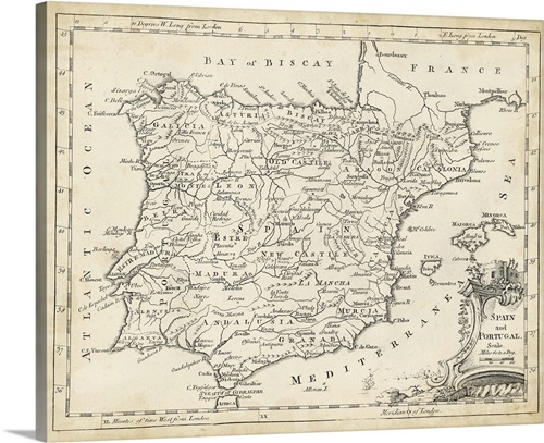 Map of Spain | Great Big Canvas