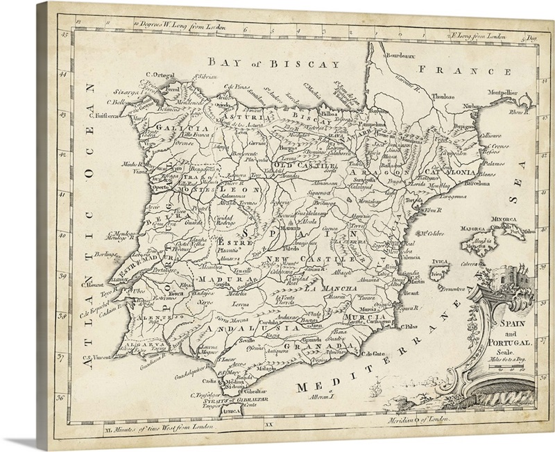 Map of Spain | Great Big Canvas