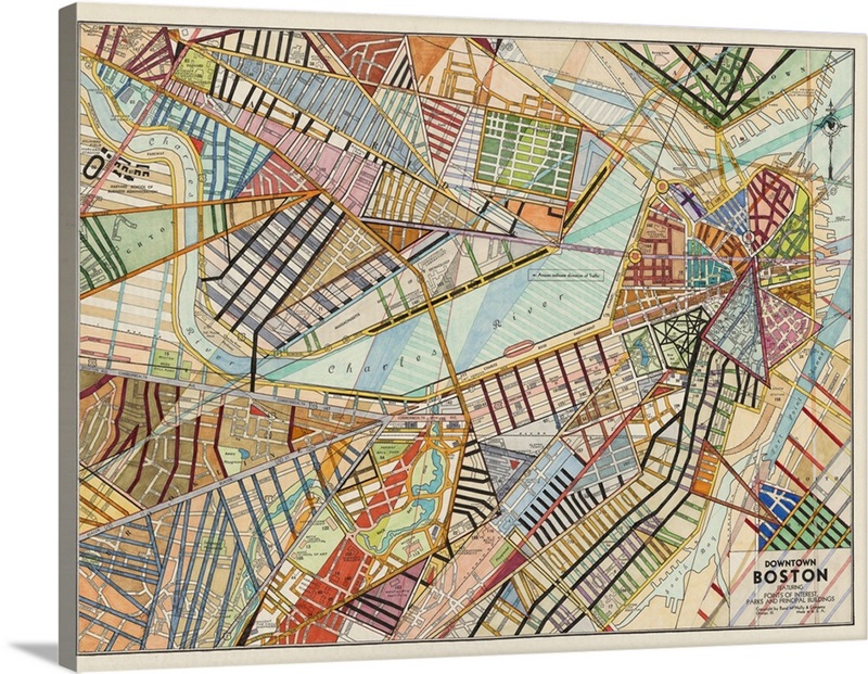Modern Map of Boston | Great Big Canvas
