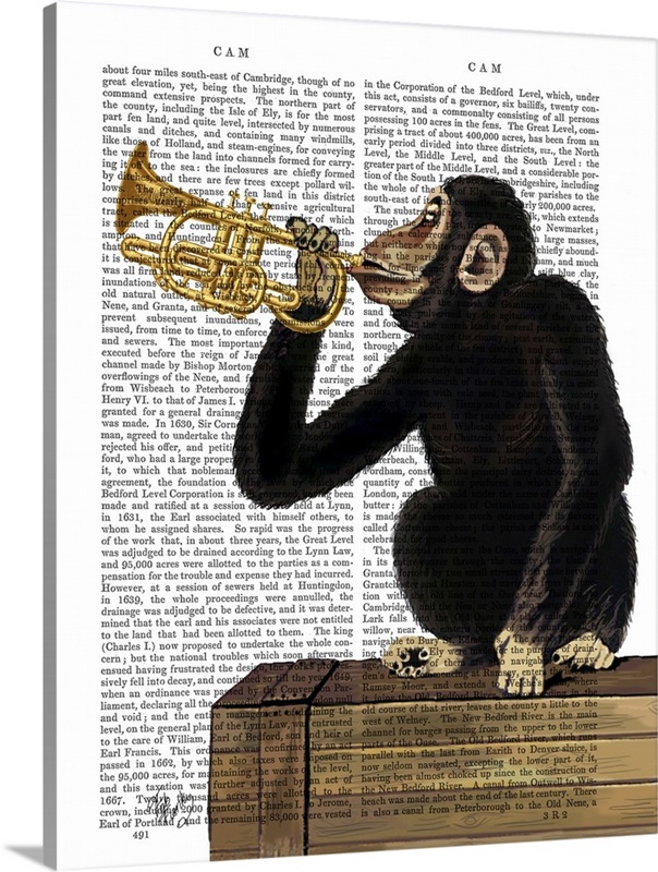 Monkey Playing Trumpet | Great Big Canvas