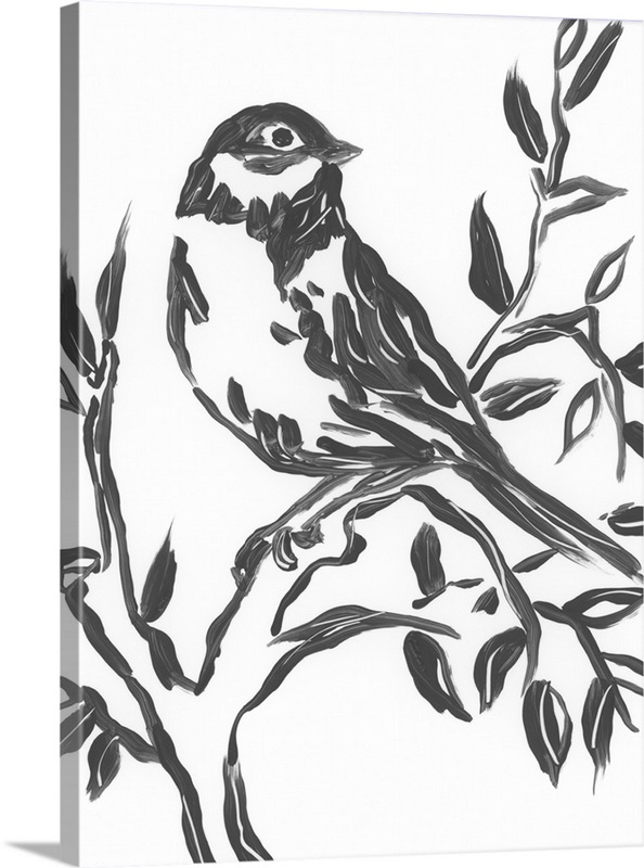 Onyx Bird Branch I | Great Big Canvas