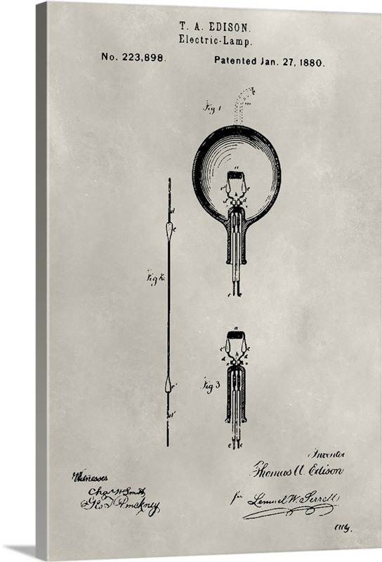Patent--Light Bulb | Great Big Canvas
