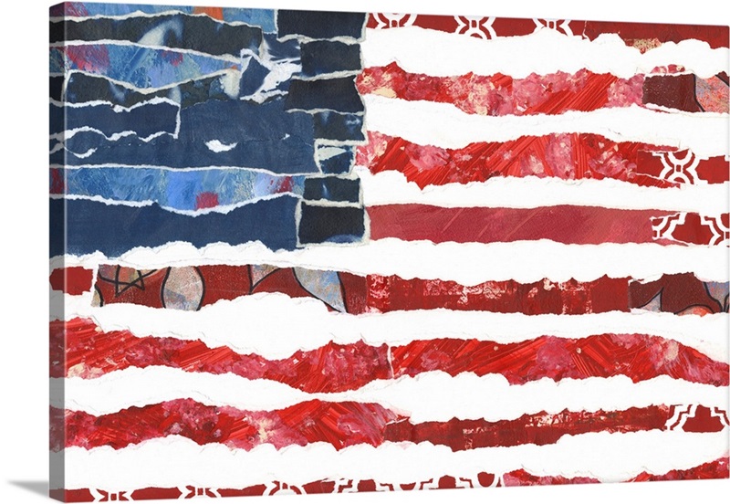Patriotic Collage Flag I | Great Big Canvas
