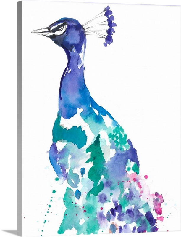 Peacock Splash II | Great Big Canvas