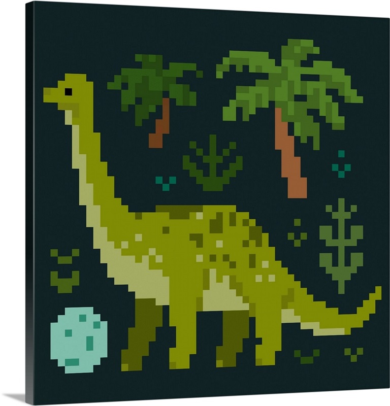 Pixel Dinos IV | Great Big Canvas