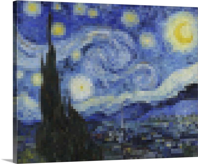 Pixelated Starry Night | Great Big Canvas