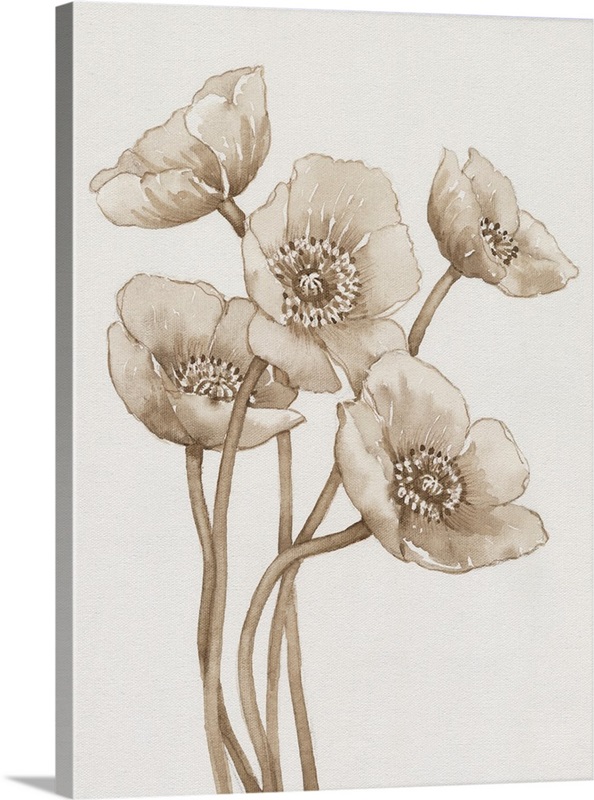 Poppies In Sepia II | Great Big Canvas