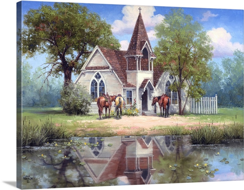 Reflections Of A Country Church | Great Big Canvas
