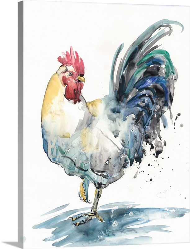 Rooster Splash I | Great Big Canvas